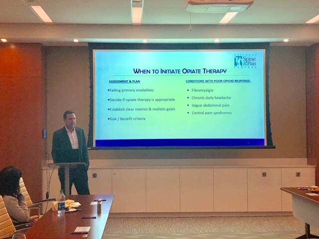 Dr. Kendall hosts Dinner Presentation on Treating Acute & Chronic Pain